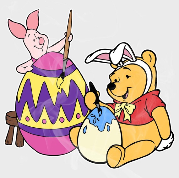 Pooh Style Pooh & Piglet Decorating Easter Eggs Decal vinyl - Etsy