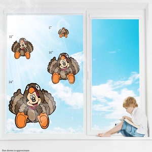 Thanksgiving Turkey Vinyl Decal Sticker Static Cling Window Film Vinyl ...