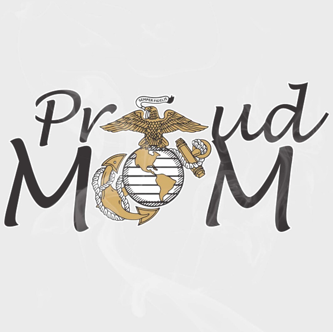 USMC Proud Marine Mom Lettering Vinyl Decal Sticker Support Troops USMC ...