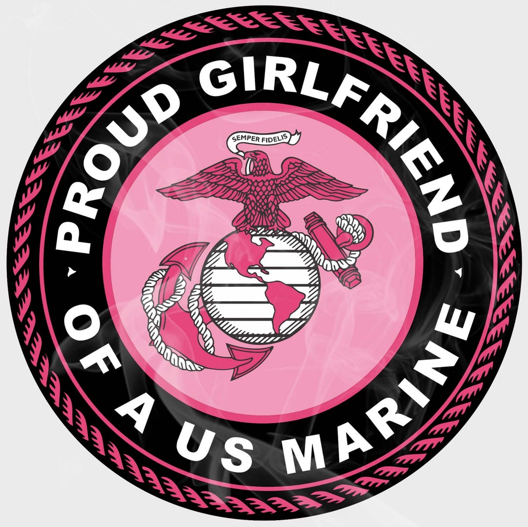 USMC Proud Marine Girlfriend Static Cling Window Film Support Troops ...
