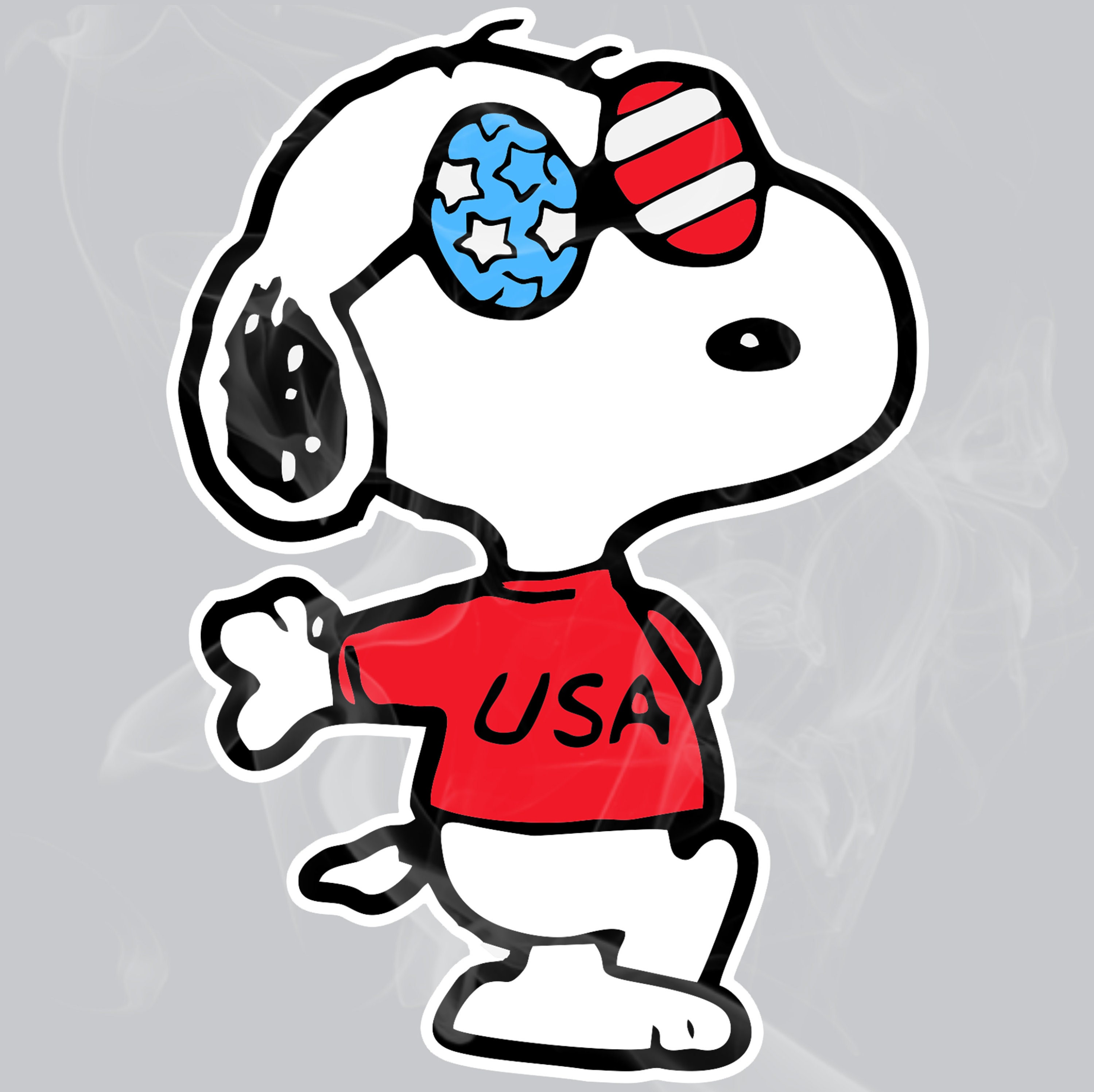 Snoopy Patriotic USA Vinyl Sticker Static Cling or Vinyl | Etsy