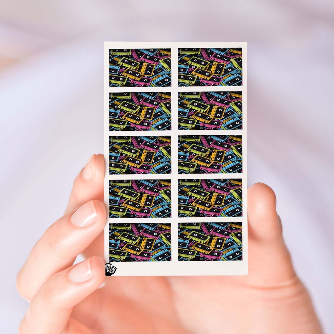 Retro 80's Cassettes Pattern Nail Decals - Etsy