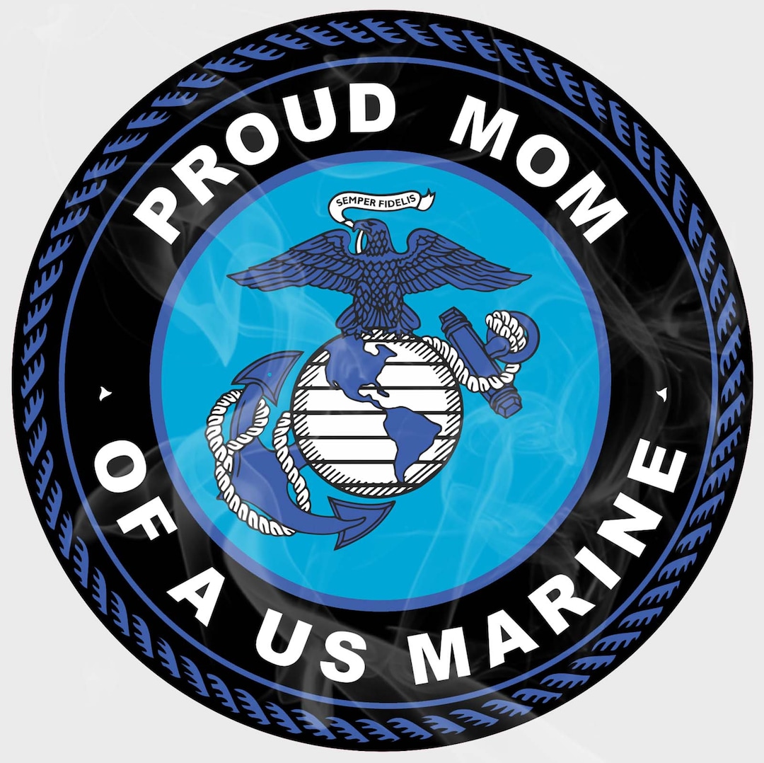 USMC Proud Marine Mom Vinyl Decal Sticker Support Troops USMC Marine ...