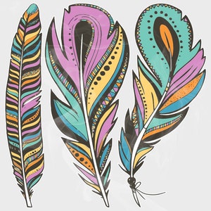 Bohemian Feathers Vinyl Decal Sticker Static Cling Window Film Feathers ...