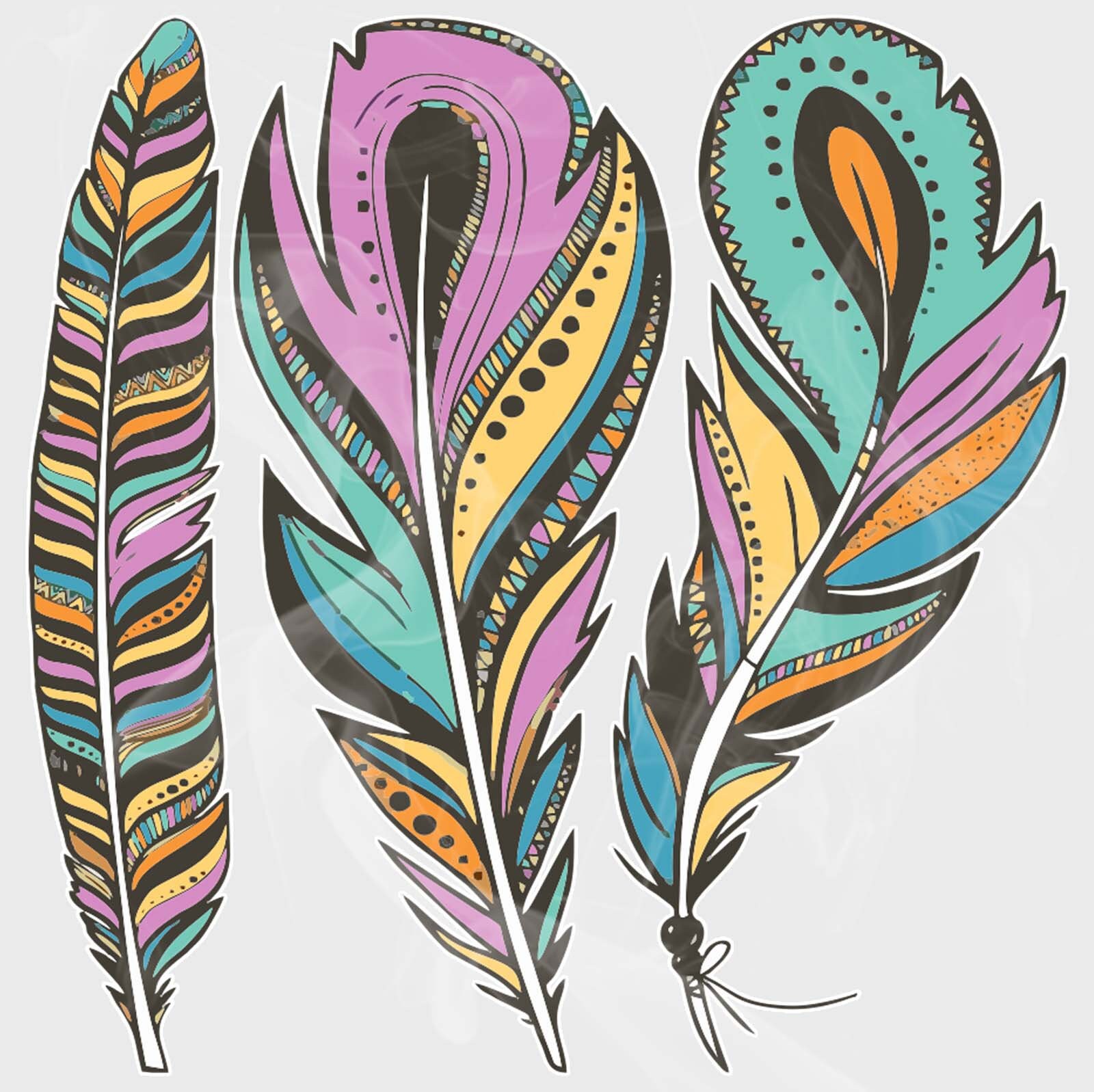 Bohemian Style Feathers Decal vinyl Sticker Static Cling or - Etsy