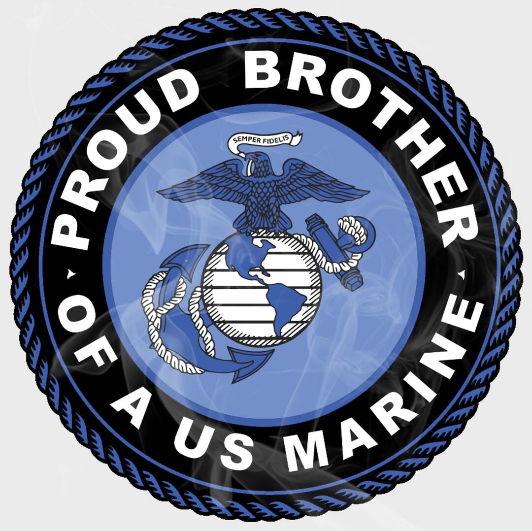 USMC Proud Marine Brother Vinyl Decal Sticker Support Troops USMC ...