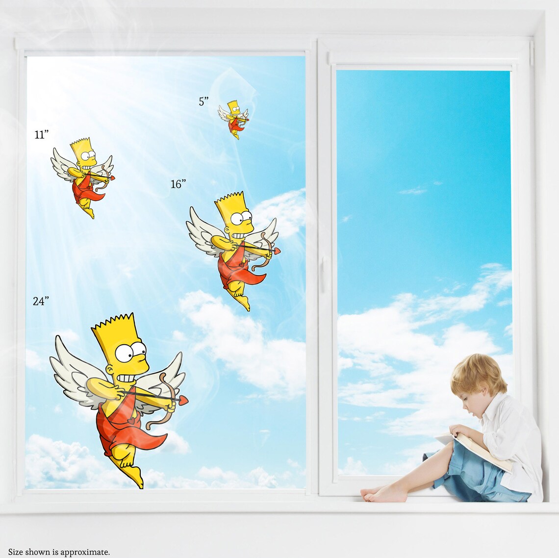 Bart Simpson Cupid Vinyl Sticker Static Cling Or Vinyl Etsy