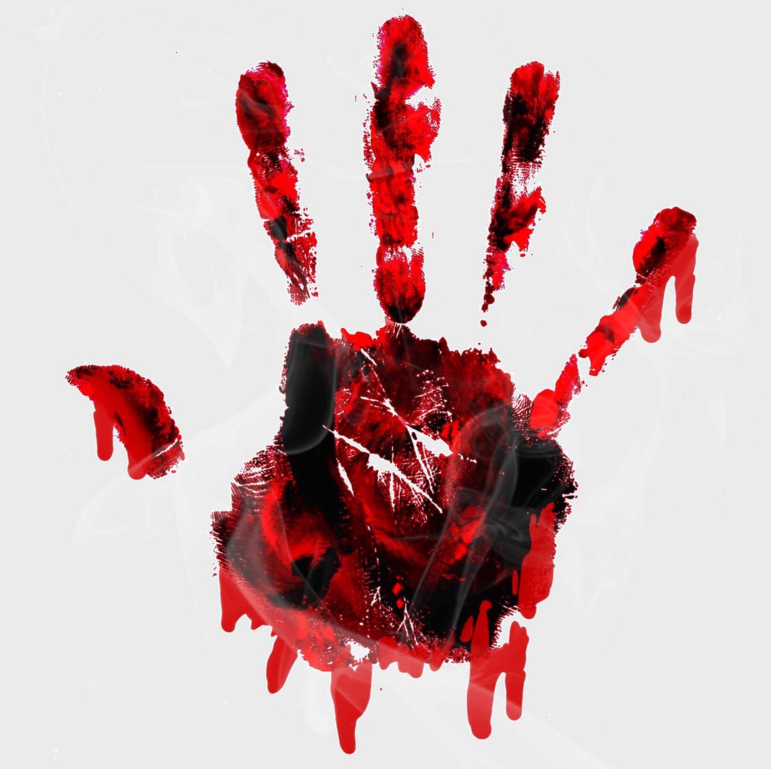 Halloween Hand Print Vinyl Decal Sticker Static Cling Window Film Vinyl ...