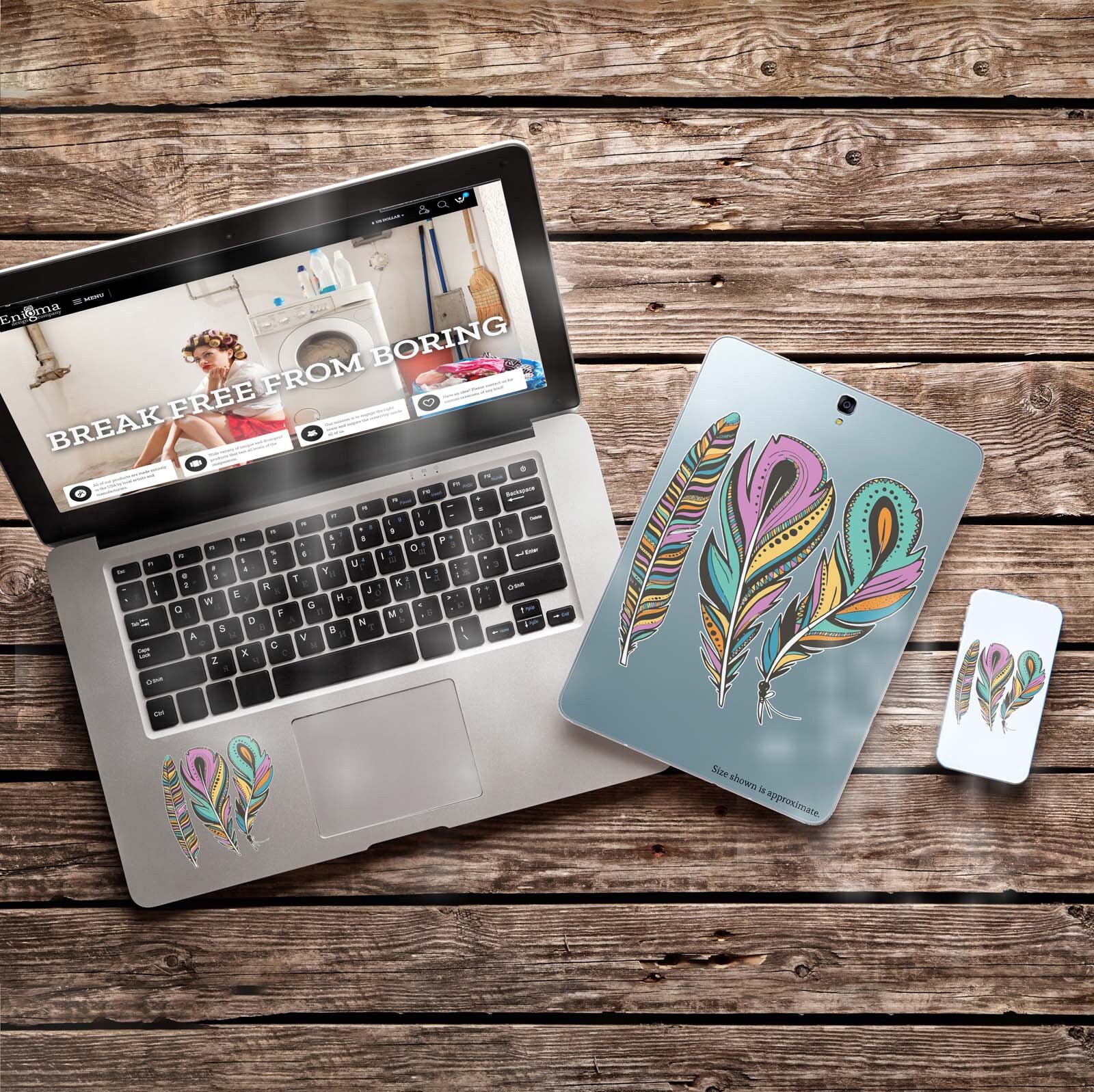 Bohemian Style Feathers Decal vinyl Sticker Static Cling or - Etsy