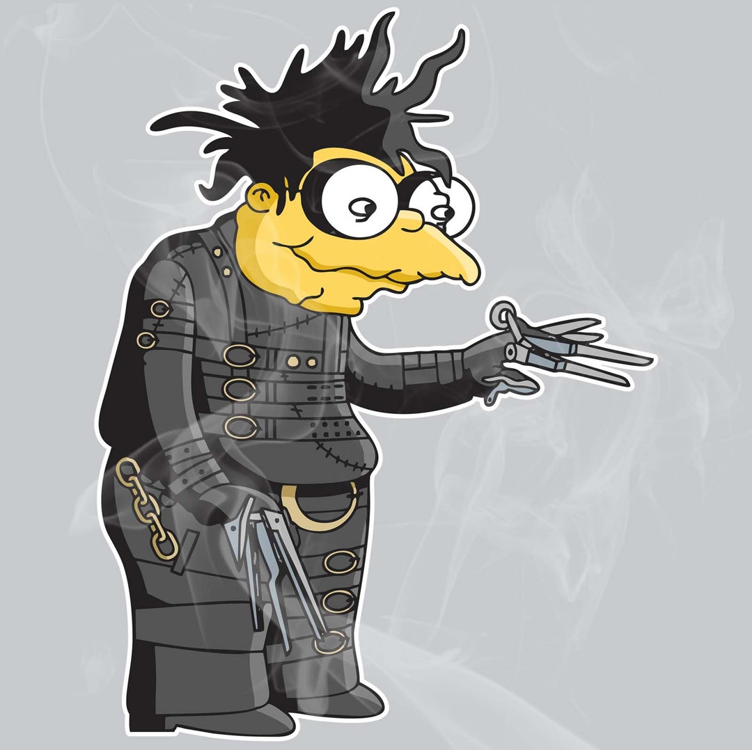 Simpsons Hans Edward Scissorhands Decal (vinyl Sticker, Static Cling ...