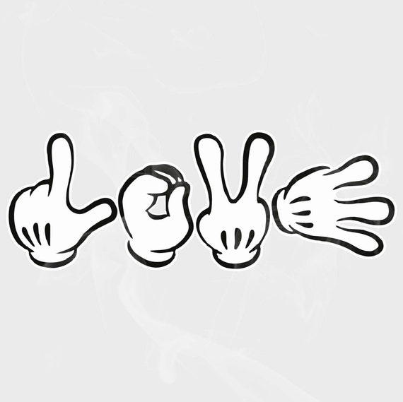 Mickey Mouse Hand Signs Love