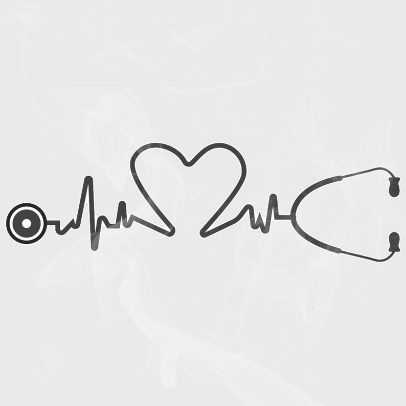 Stethoscope Heart Beat Heart Middle static Cling | Etsy