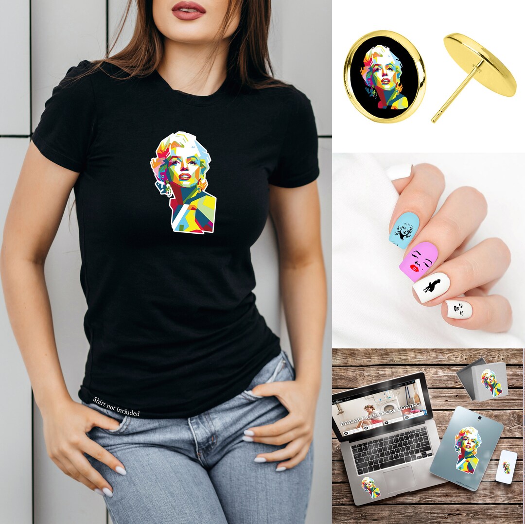 Blonde Bombshell Nail Art Decals Earrings Vinyl Sticker Static Cling ...