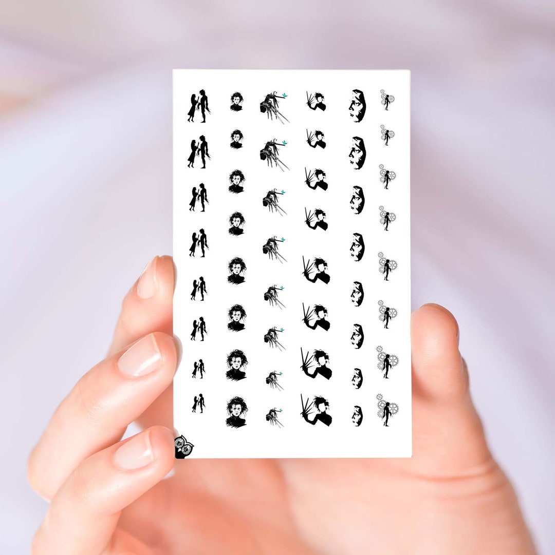Romantic Fantasy Nail Decals Stickers Art Designs Edward Scissorhands ...