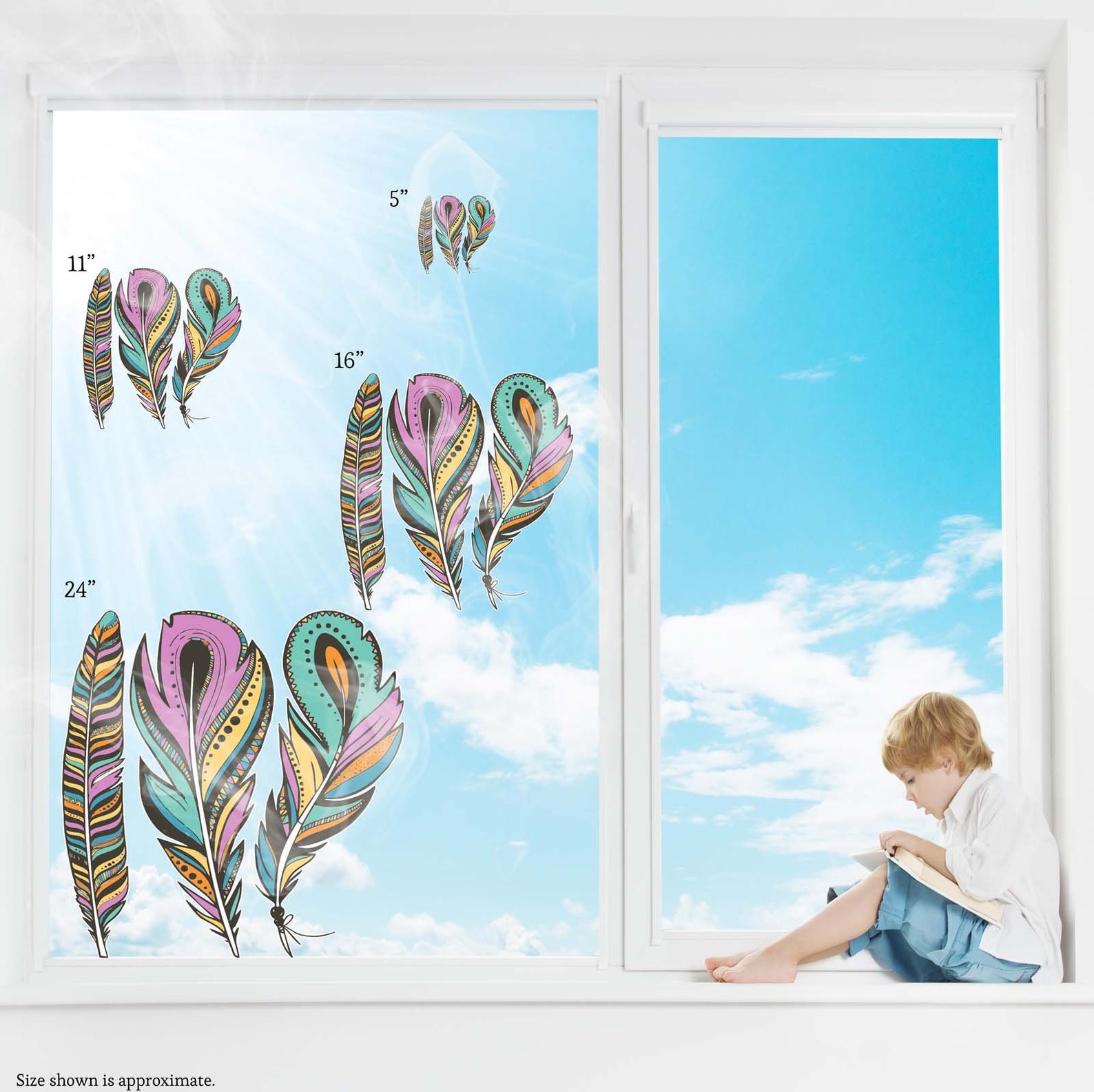 Bohemian Style Feathers Decal vinyl Sticker Static Cling or - Etsy