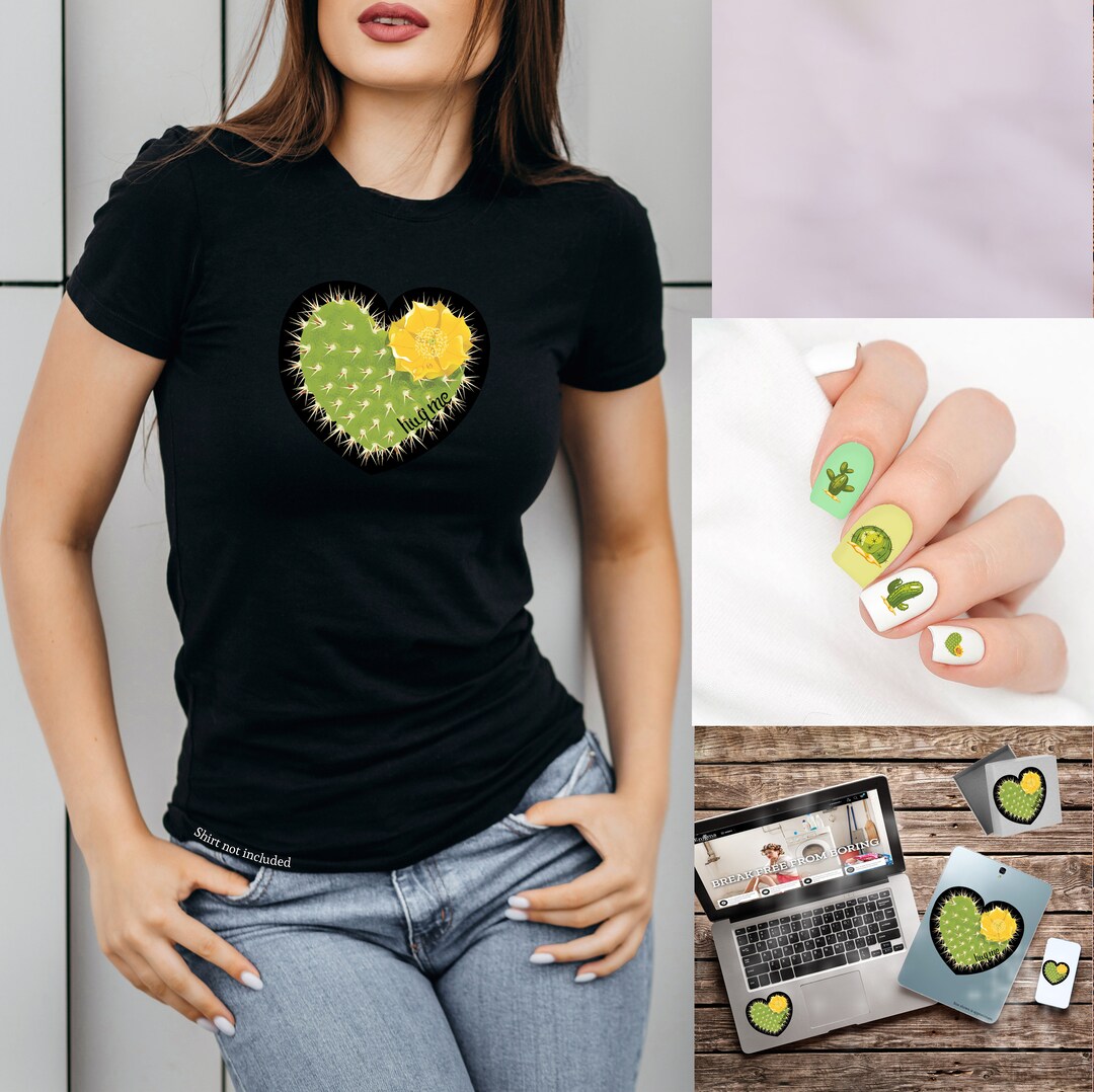 Cactus Nail Art Decals Vinyl Sticker Static Cling Window Film Vinyl ...