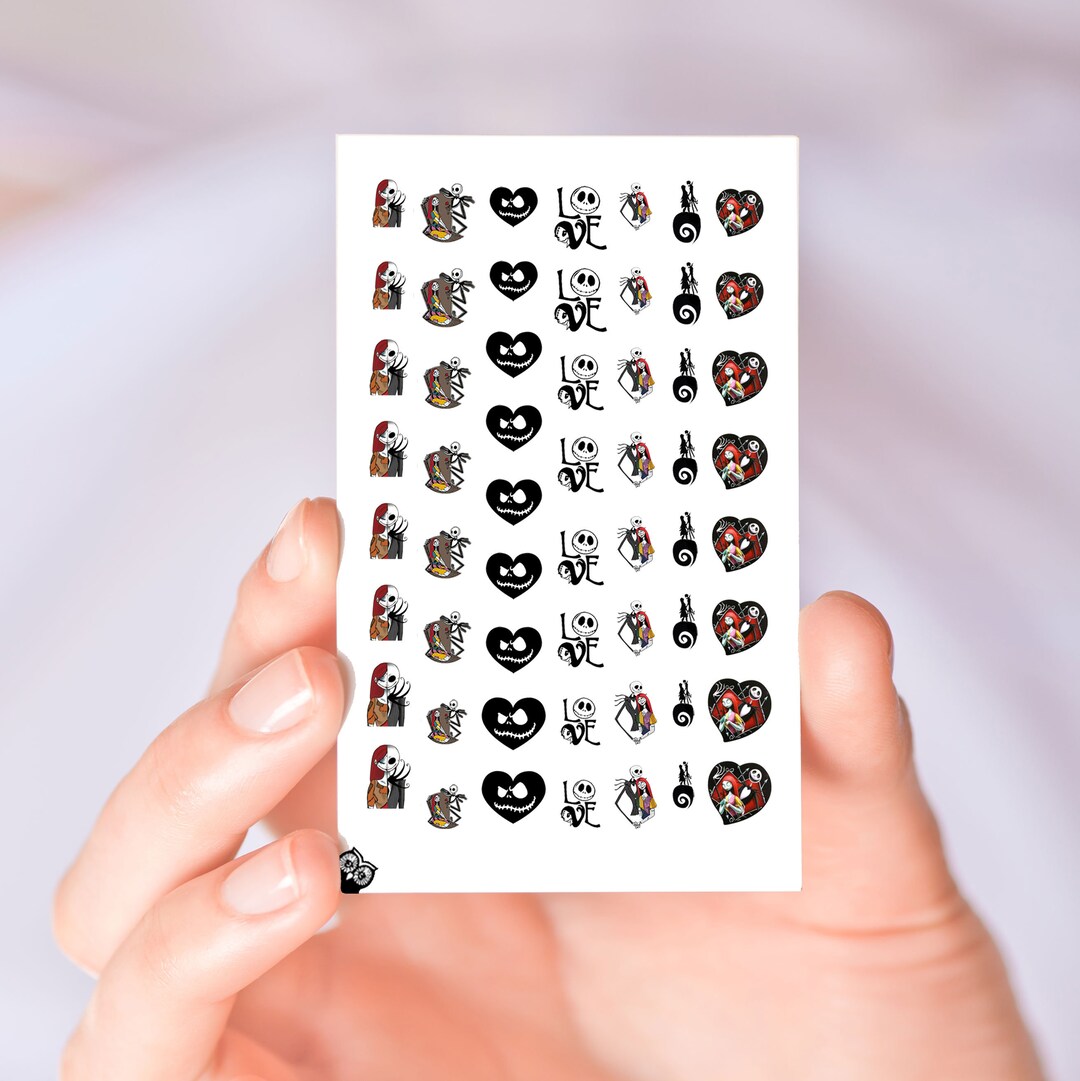 Jack and Sally Nail Decals Stickers Art Designs Nightmare Enthusiasts ...