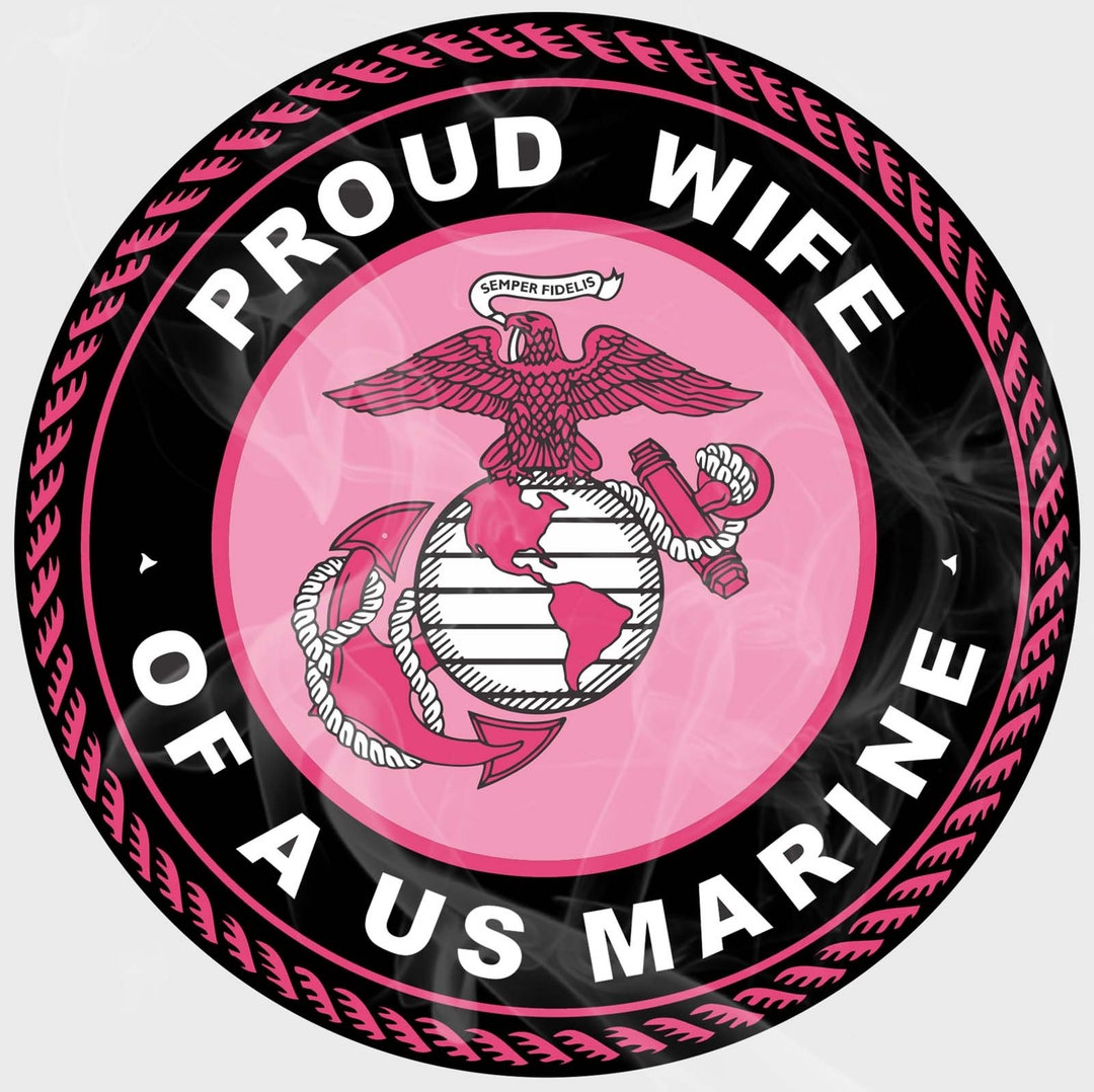USMC Proud Marine Wife Static Cling Window Film Support Troops USMC ...