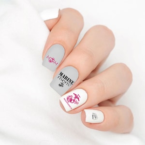 USMC Marine Mom Nail Decals Stickers Art Designs USMC Nail Decorations ...