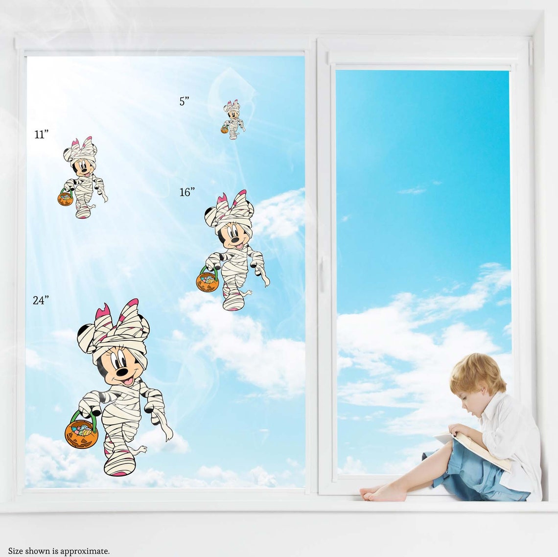 Halloween Mummy Vinyl Decal Sticker Static Cling Window Film Vinyl Iron ...