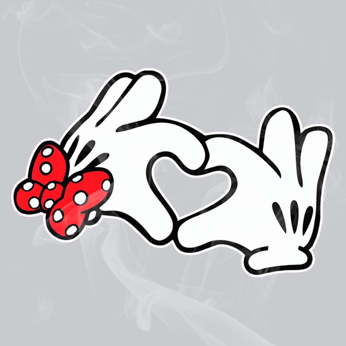 Mickey and Minnie Mouse Heart Hands Vinyl Sticker Static | Etsy