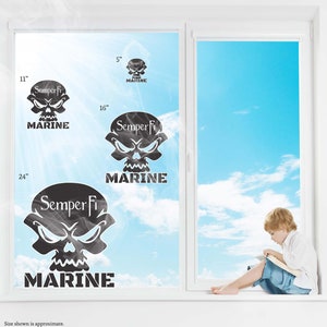 Semper Fi Marine Vinyl Decal Sticker Static Cling Window Film Vinyl ...