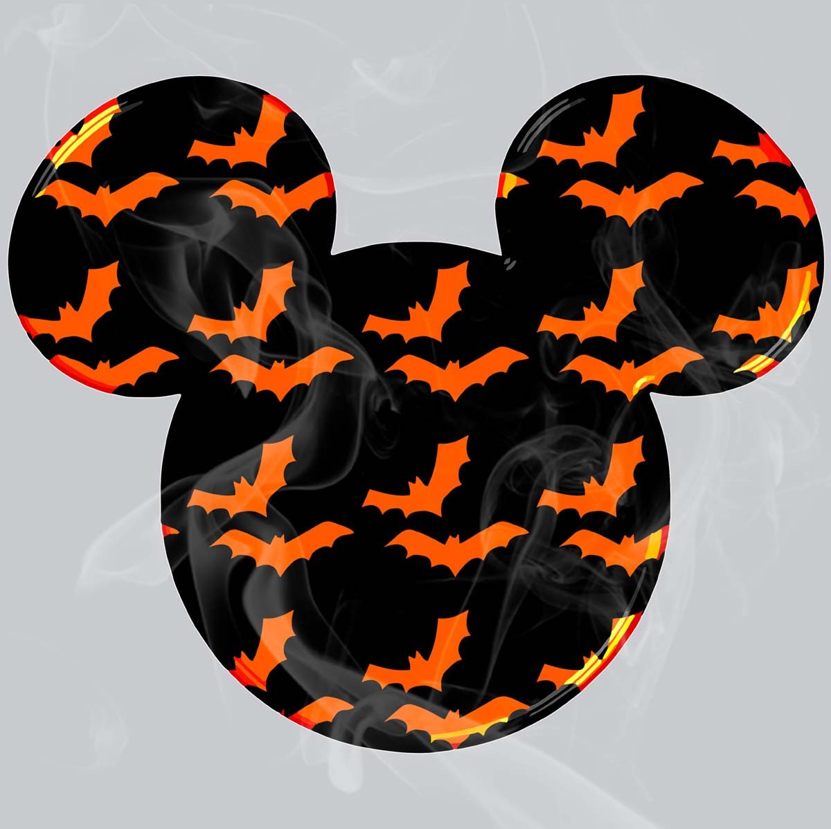 Mickey Mouse Halloween Bats Head Vinyl Sticker Static Cling | Etsy