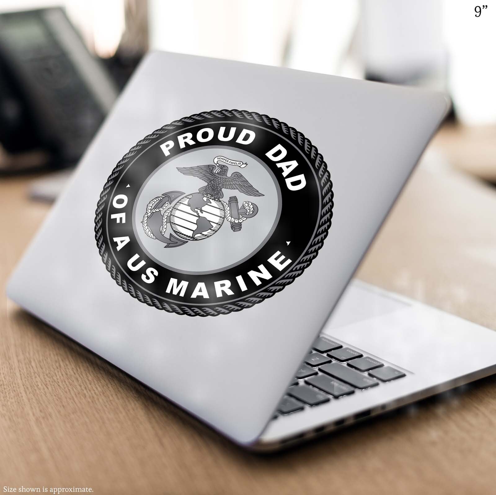 USMC Proud Marine Dad Vinyl Decal Sticker Support Troops USMC Marine ...