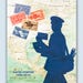 Mailman Print, Postman Map Stamps Poster, Postal Worker, PERSONALIZED ...