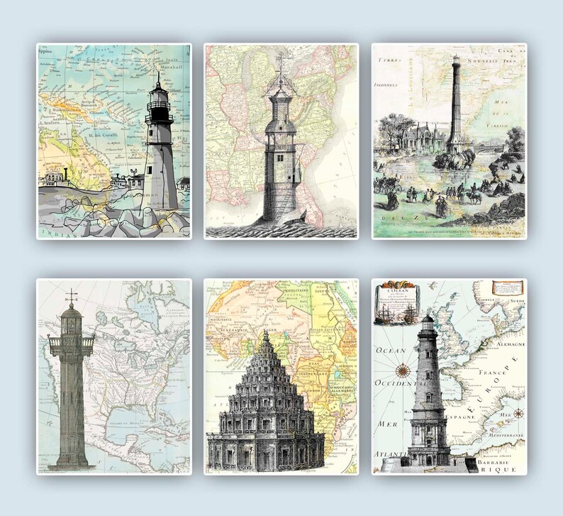 Lighthouse Art Nautical Poster Lighthouse Posters Sailing | Etsy