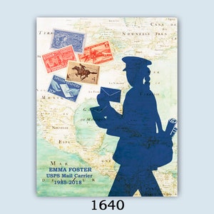 Postwoman Art, Female Mail Carrier, Personalized Postal Female Worker ...