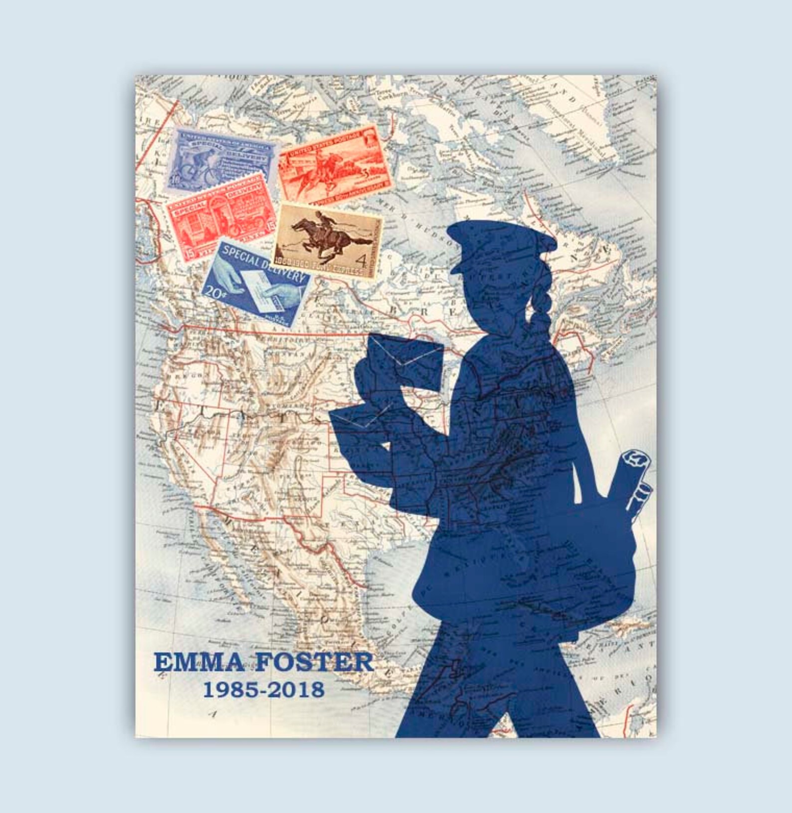 Mailman Print, Female Mail Carrier, Personalized Postal Female Worker ...