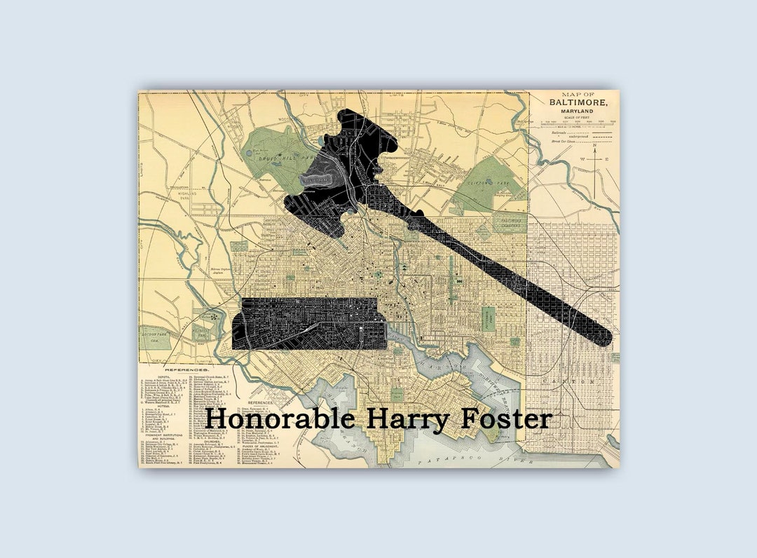 Personalized Judge Gift, Baltimore Map Art Print, Retirement Gift - Etsy