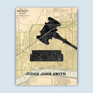 Personalized Judge Gift, Gavel Art Print, Chicago Map Poster - Etsy