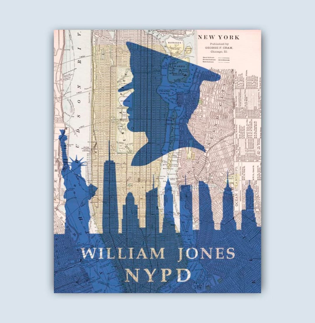 Personalized Police Officer Print, New York Skyline Silhouette ...
