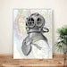 Nautical Art, Scuba Diver Helmet Print, Diving Art, Deep Sea Diver, Old ...