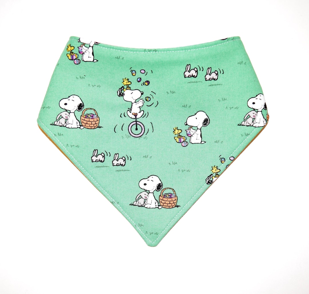 Snoopy & Woodstock Easter/pastel Plaid, Reversible Dog Bandana, Snap ...