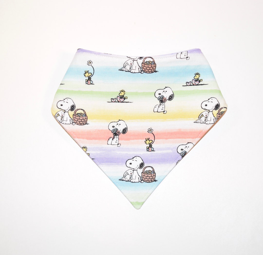 Snoopy & Woodstock Rainbow Easter, Reversible Dog Bandana, Snap Closure ...
