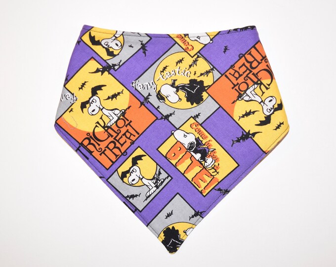 Halloween Snoopy, Reversible Dog Bandana, Snap Closure Bandana - Etsy
