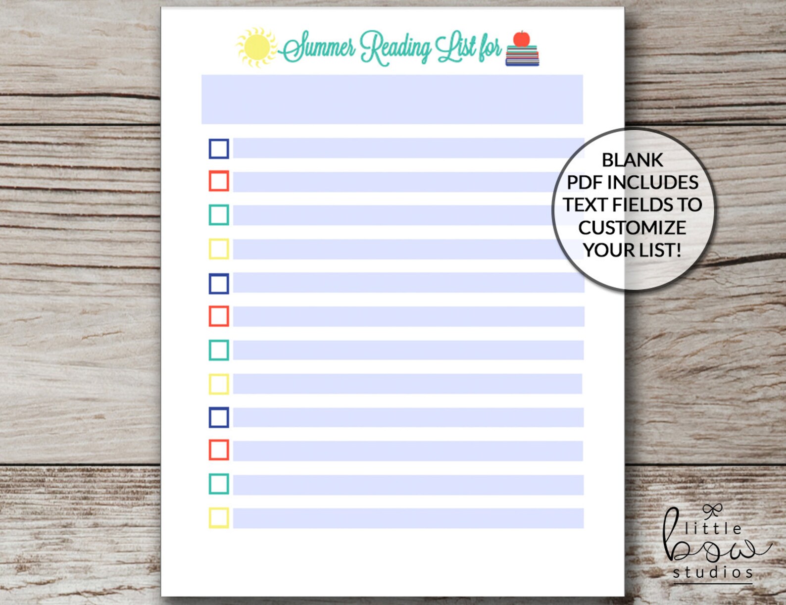 Printable Summer Reading List, Instant Download, Family Activity Sheet ...
