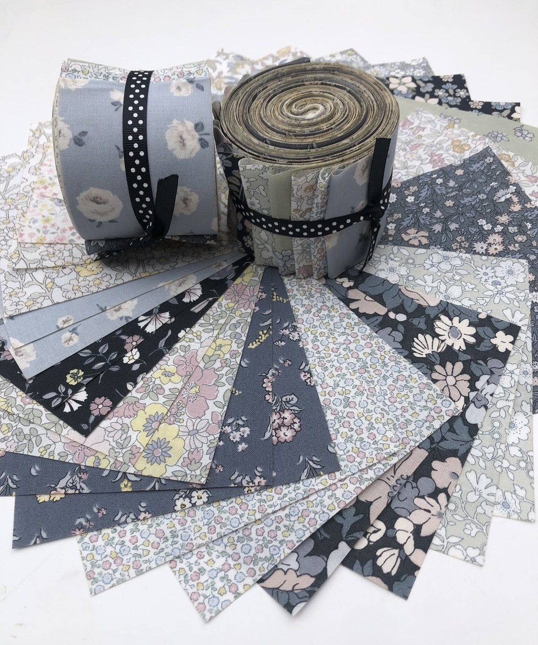 Liberty Jelly Roll Fabric, Flower Show Pebble 15 Quilting Strips ...