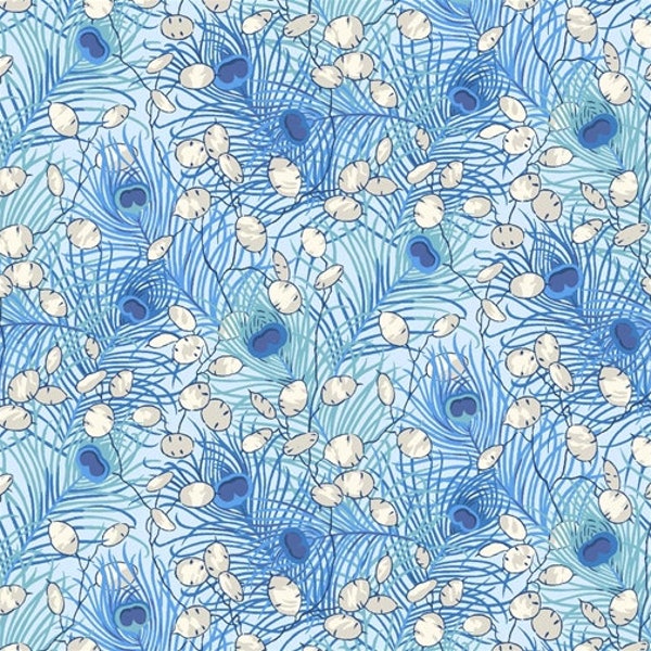 Blue Feather Fabric - Etsy