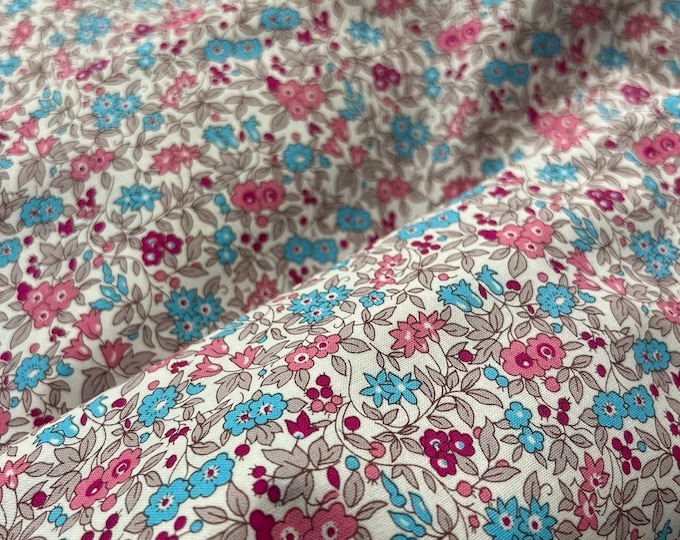 Liberty Fabric, Flower Show Midsummer, Cosmos Flower Lasenby Cotton by ...