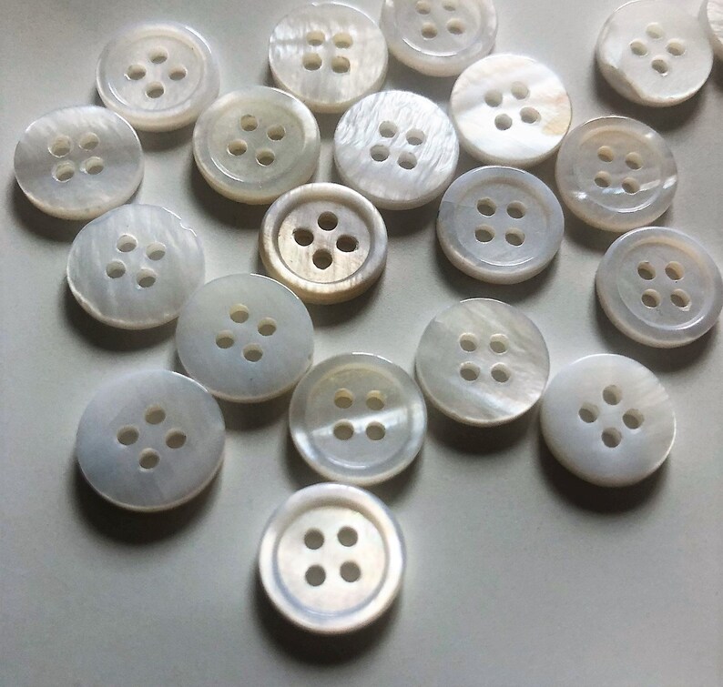 6 Natural Shell Buttons Made From Real Freshwater Shell - Etsy