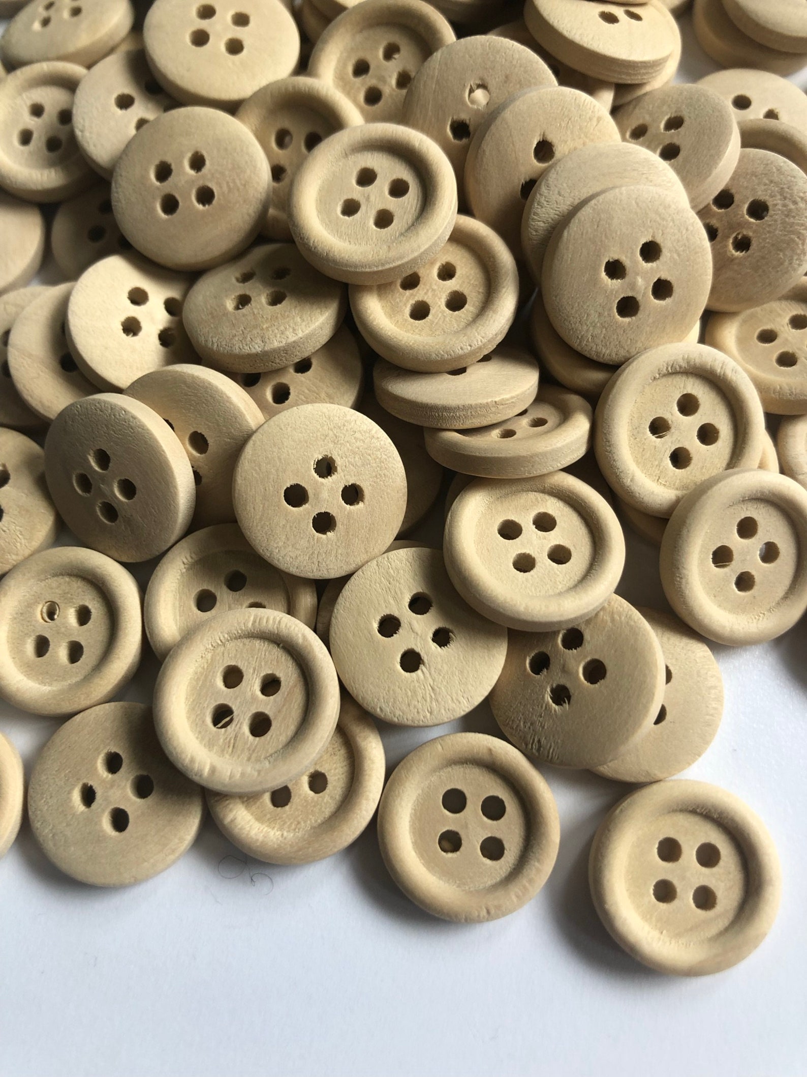 15mm Wooden Buttons Natural Wood - Etsy