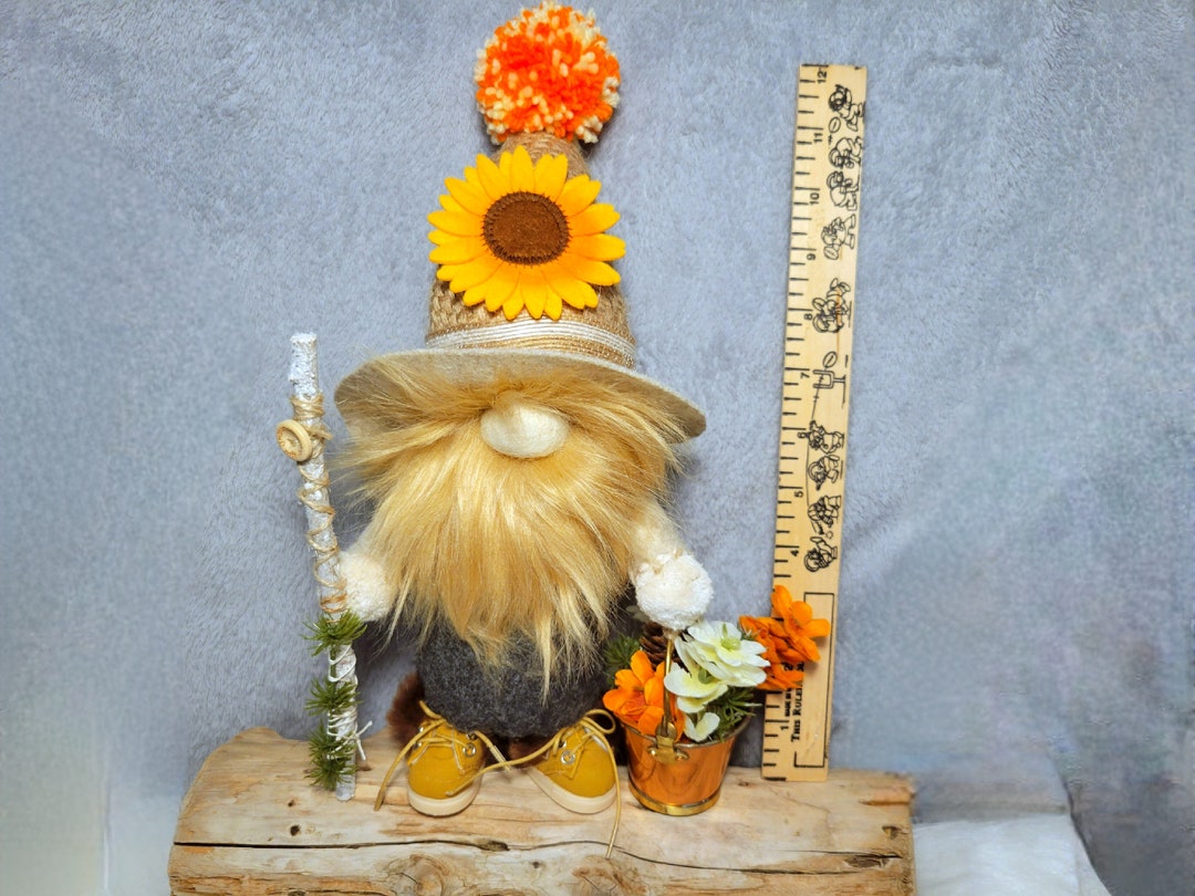 Sunflower Gnome Ready for His New Home. Rune is Handmade and He Has a ...