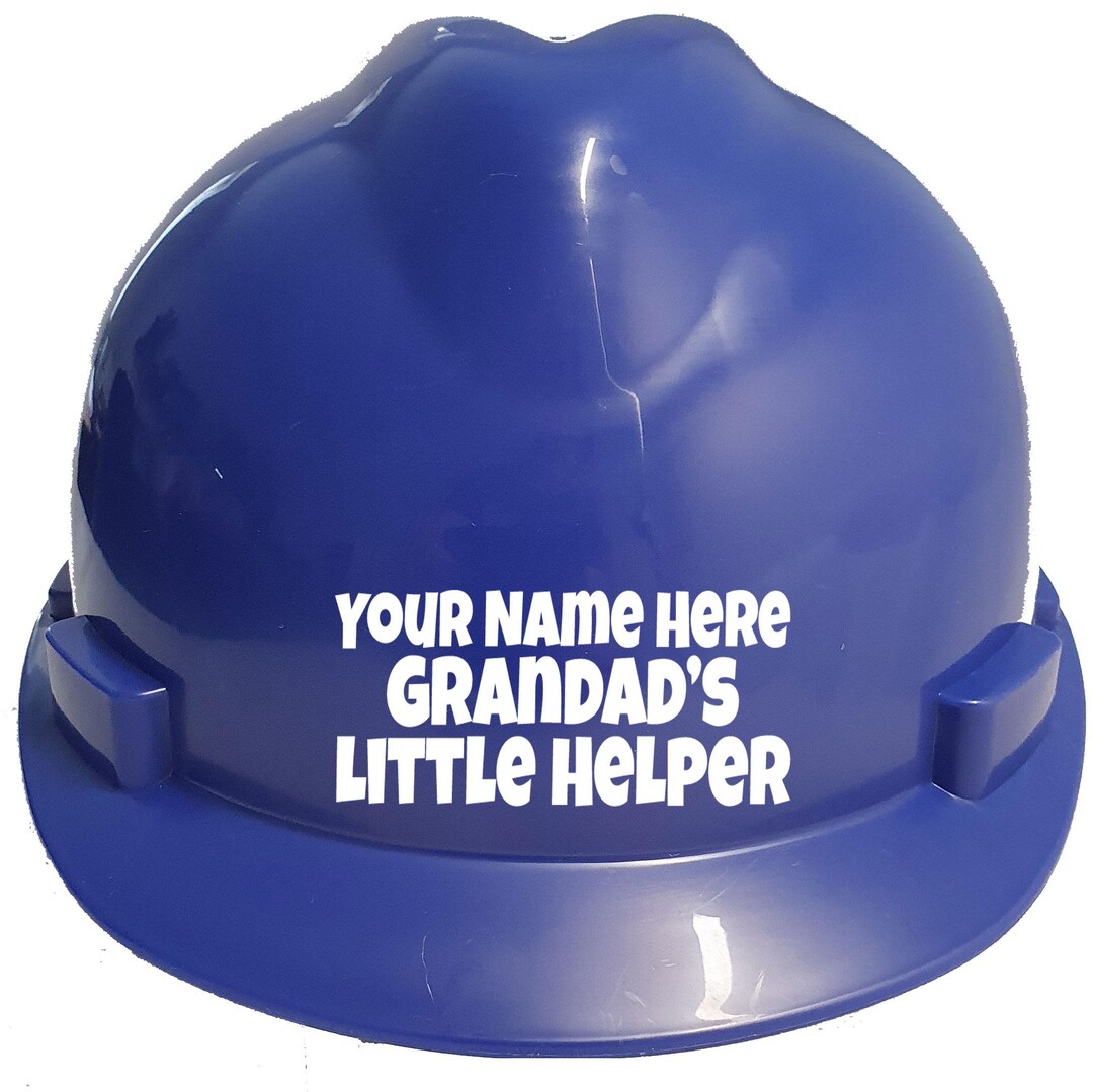 Children's Hard Hat Personalised Grandad's Little Helper Kids, Toddler ...