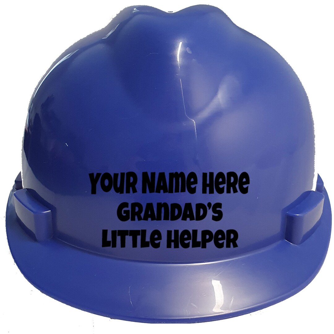 Children's Hard Hat Personalised Grandad's Little Helper Kids, Toddler ...
