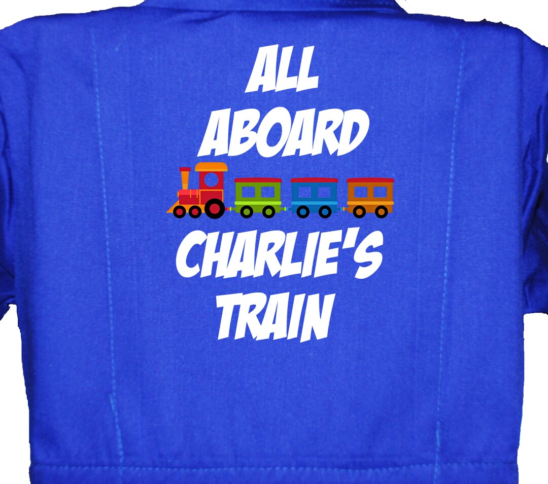Personalised Name All Aboard Train Coloured Baby, Toddler, Children's ...
