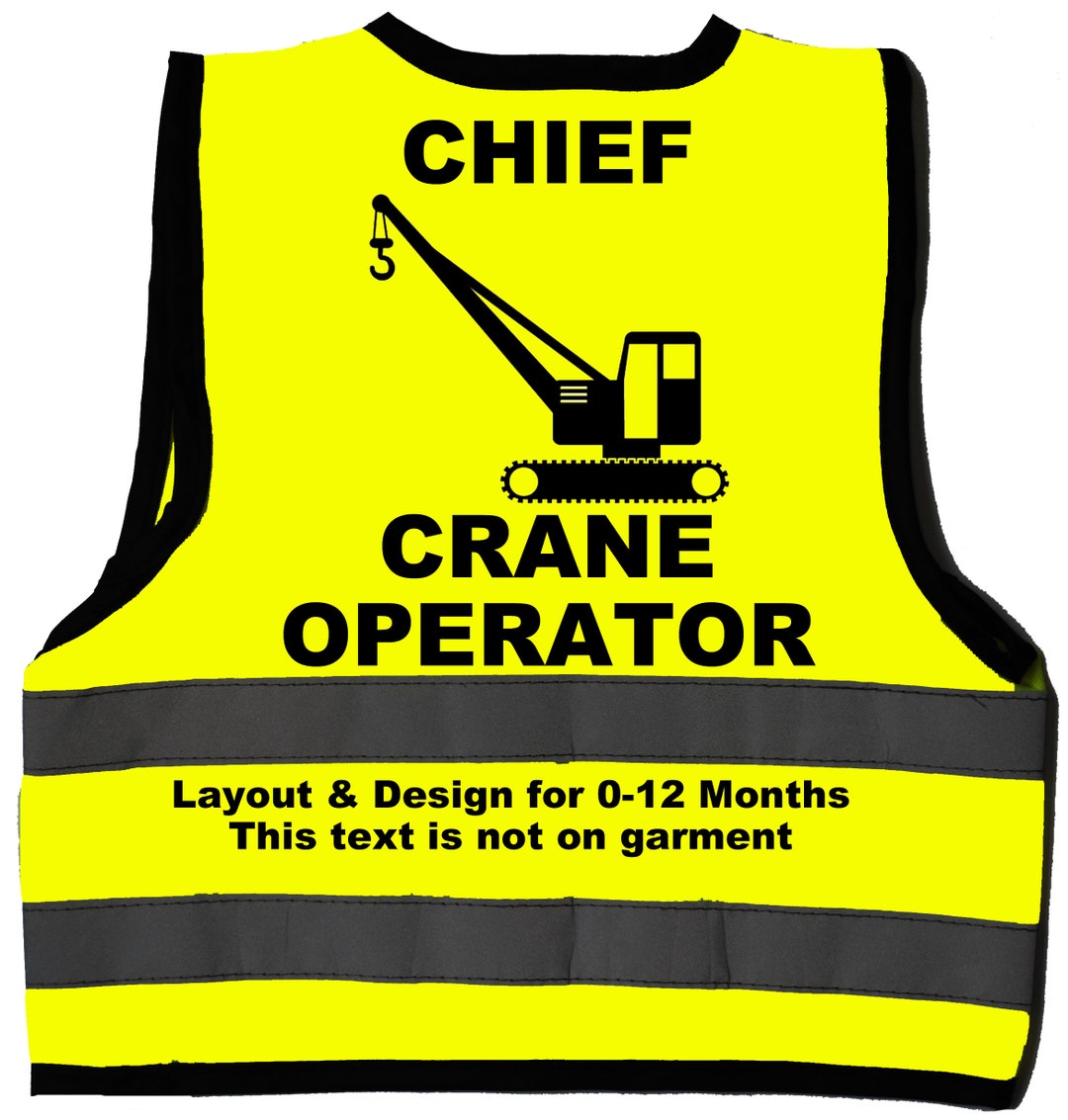 Chief Crane Operator Baby, Children's. Kids, Toddler Yellow Hi Vis ...